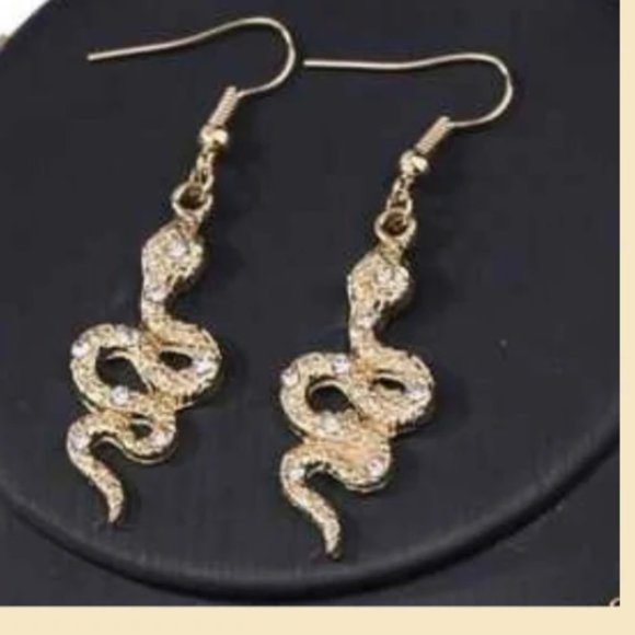 Jewelry | Set Snake Necklace And Earring Golden Snake | Poshmark